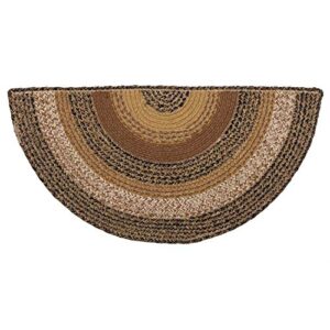 vhc brands kettle grove half circle jute rug 16.5×33 country braided flooring, caramel brown