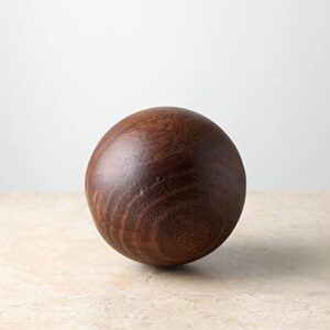 3PCs Set 4" Diameter Natural Round Wood Hardwood Painted Balls for Christmas Decorative Bowls - Farmhouse Home Orbs/Balls/Sphere Decanter Stopper Ball