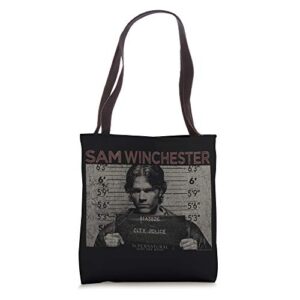 supernatural sam mug shot tote bag