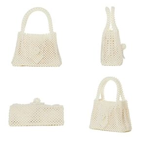 Grandxii Handmade Womens Pearl Tote Bags Handbag Elegant Purses Evening Clutch Wedding Party Travel Bag