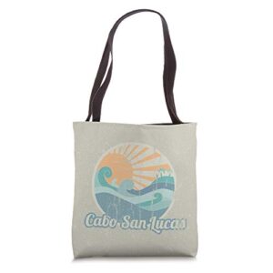 cabo san lucas beach gift vintage surfer island beach tote bag