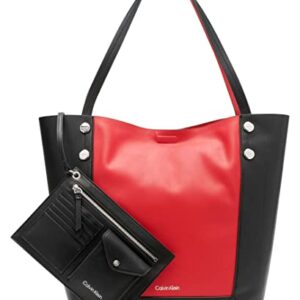 Calvin Klein Quinn North/South Tote, Poppy/Black