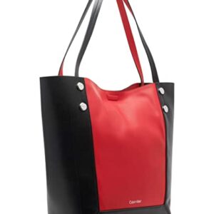 Calvin Klein Quinn North/South Tote, Poppy/Black