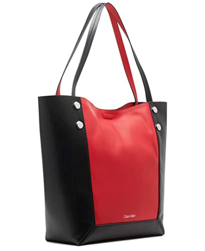 Calvin Klein Quinn North/South Tote, Poppy/Black