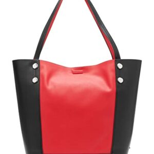 Calvin Klein Quinn North/South Tote, Poppy/Black