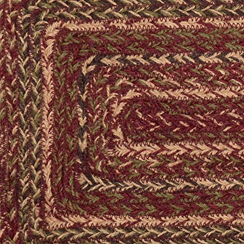 VHC Brands Cider Mill Jute Rectangular Rug 20x30 Country Braided Flooring, Burgundy