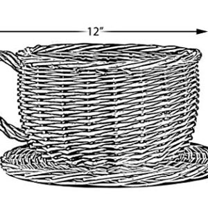 Wicker Saucer Coffee Mug Cup Decorative Gift Basket Desk Organizer