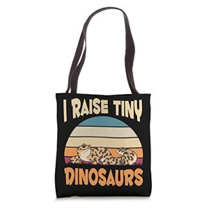 i raise tiny dinosaurs funny lizard pet animal leopard gecko tote bag