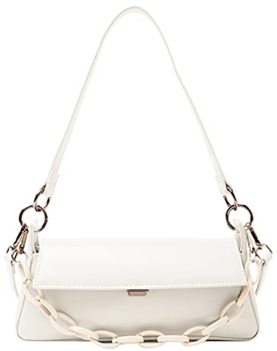 GRACE KARIN Women Shoulder Bag Crossbody Removable Strap Leather White Chain Handbags Medium