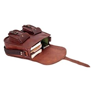 Ruzioon Goat Leather Crossbody Purse Women Shoulder Bag Satchel Ladies Travel Purse Genuine Leather (brown 2) (vintage tan brown)