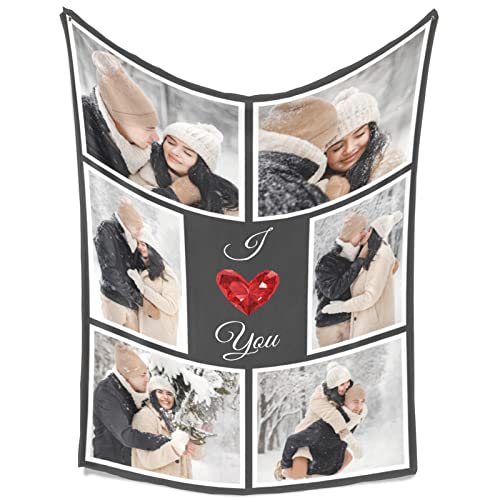 I Love You Gifts for Couples, Custom Blanket with Photos, Personalized Blankets with Pictures, Photo Blankets Using My Own Photos, Personalised Gifts for Christmas