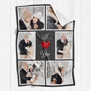 I Love You Gifts for Couples, Custom Blanket with Photos, Personalized Blankets with Pictures, Photo Blankets Using My Own Photos, Personalised Gifts for Christmas