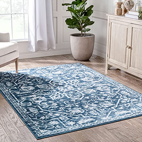 Well Woven Della Light Blue Vintage Medallion Pattern Area Rug (7'10" x 9'10")