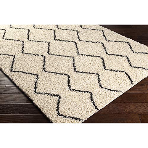 Artistic Weavers Moroccan Soft Kasey Shag Area Rug,5'3" x 7',Cream/Charcoal