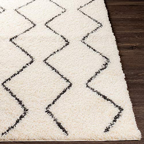 Artistic Weavers Moroccan Soft Kasey Shag Area Rug,5'3" x 7',Cream/Charcoal