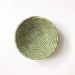 small african basket: musebeya/rwanda basket/woven bowl/sisal & sweetgrass basket/green, citron