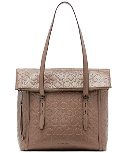 Calvin Klein Aurora Tote, Taupe Emboss