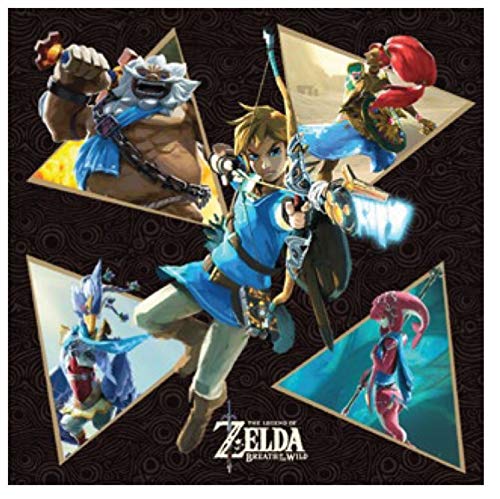 Prolific Art Galleries The Legend of Zelda Canvas Print Poster Wall Art Decor (6x6 inch) - Link with The Four Champions of Hyrule - Daruk,Mipha,Revali and Urbosa