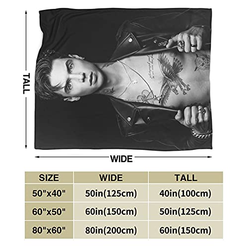 Huiyingke Andy Biersack Soft and Warm Throw Blanket Printed Ultra-Soft Micro Fleece Blanket 80inchx60inch Black