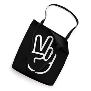 Hand Peace Sign Vintage Distressed Hippie Boho Tote Bag