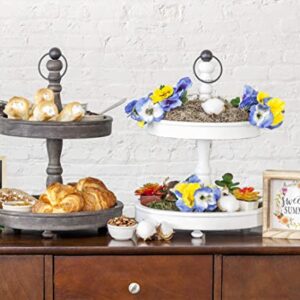 Beautiful Two Tiered Tray – Rustic Wooden Serving Tray Enhances Your Spring Decor - Perfect for Your Home Decorations