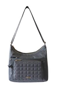 hedgren kalpana quilted hobo shoulder, iron gate