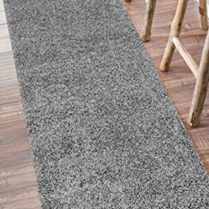 nuLOOM Marleen Contemporary Shag Area Rug, 6' Square, Grey