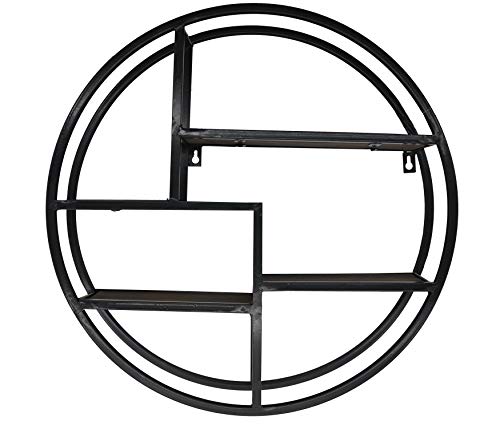 6 tier Black Round Floating Shelves, ABN5E094S-BLK