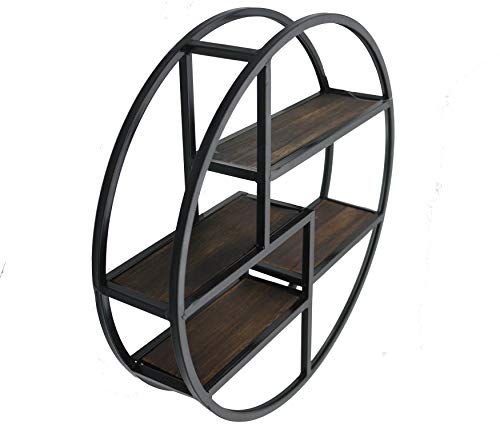 6 tier Black Round Floating Shelves, ABN5E094S-BLK