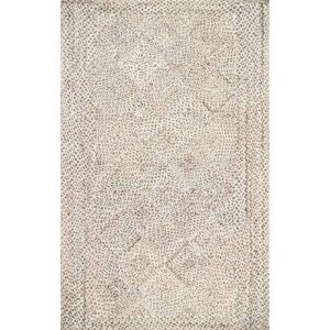 nuLOOM Braided Yvette Trellis Jute Area Rug, 4' x 6', Natural