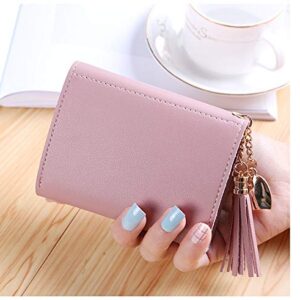 lomaifoer Small Wallet for Women，Ultra Slim Pu Leather Credit Card Holder Clutch Wallets for Women(pink)