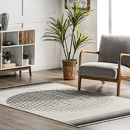 nuLOOM Sabrina Abstract Geometric Sunset Area Rug, 6' 7" x 9', Grey