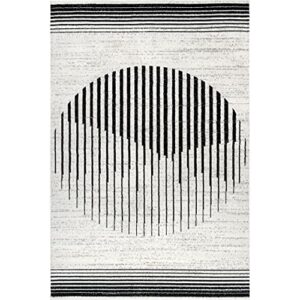 nuLOOM Sabrina Abstract Geometric Sunset Area Rug, 6' 7" x 9', Grey