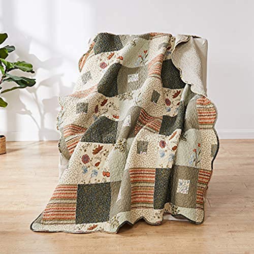 Greenland Home Sedona Throw Blanket, Taupe 50 x 60 inch