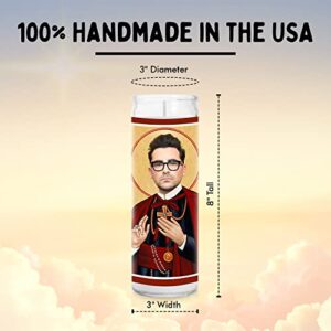 Dan Levy Celebrity Prayer Candle - Funny Saint Candle - Prayer Pop Culture Votive - 100% Handmade in USA - Funny Celeb Novelty Actor TV Show Gift