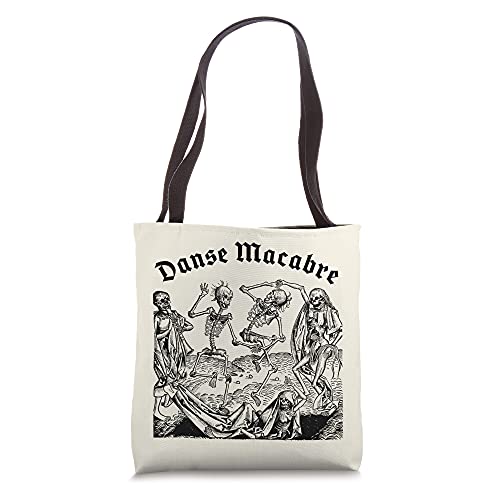 Dancing Skeletons - Dance of Death, Danse Macabre Medieval Tote Bag