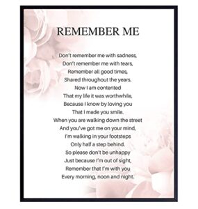 memorial remembrance gift for loved ones – encouragement gift for cat, dog, pet owners – sentimental remember me wall art, room decor, home decoration – 8×10 floral poster photo set unframed