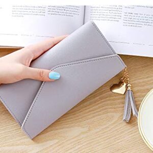 Womens Wallet Ultra Slim Pu Leather Credit Card Holder Clutch Hand holding trendy Wallets for Women(purple)