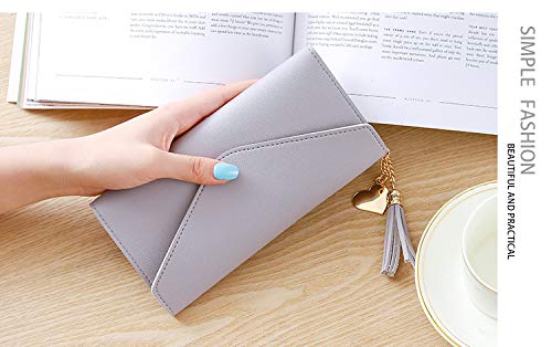 Womens Wallet Ultra Slim Pu Leather Credit Card Holder Clutch Hand holding trendy Wallets for Women(purple)