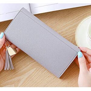 Womens Wallet Ultra Slim Pu Leather Credit Card Holder Clutch Hand holding trendy Wallets for Women(purple)