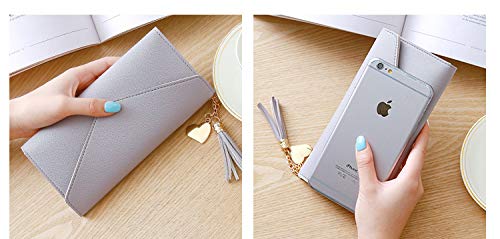 Womens Wallet Ultra Slim Pu Leather Credit Card Holder Clutch Hand holding trendy Wallets for Women(purple)