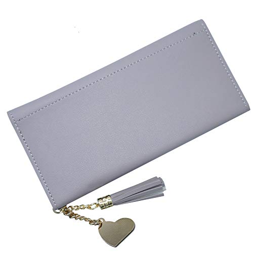 Womens Wallet Ultra Slim Pu Leather Credit Card Holder Clutch Hand holding trendy Wallets for Women(purple)