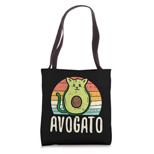 avogato cat avocado retro cinco de mayo spanish mexican tote bag