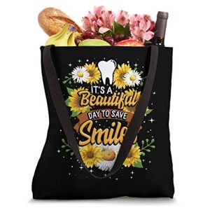 Dentist Dental Assistant Hygienist Save Smiles Graduation Tote Bag