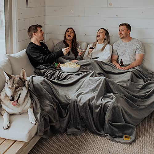 Big Blanket Co® Original Stretch™ Light Grey | Extra Large Blanket | 100 Square Feet | Soft, Giant Blanket That Fits The Whole Family | The Biggest, Best Blanket of 2023