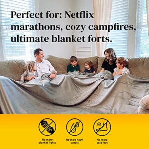 Big Blanket Co® Original Stretch™ Light Grey | Extra Large Blanket | 100 Square Feet | Soft, Giant Blanket That Fits The Whole Family | The Biggest, Best Blanket of 2023