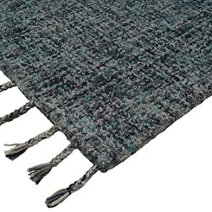 LOOMINAIRE Handmade Carpet Nomad Midnight Blue Wool Natural Fiber Easy Maintenance Rug for Living Room Bed Room Family Room Floors (8' x 10')