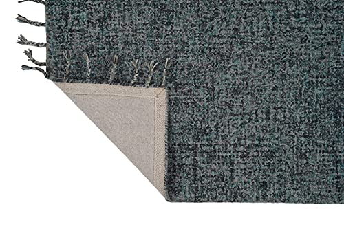 LOOMINAIRE Handmade Carpet Nomad Midnight Blue Wool Natural Fiber Easy Maintenance Rug for Living Room Bed Room Family Room Floors (8' x 10')