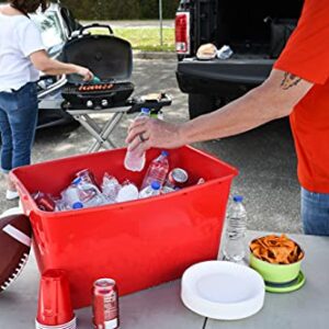 SIMPLYKLEEN 14.5-gal. (58-qt.) Plastic Storage Containers with Lids, Fan-Tastic Storage Bins Red/Black (Pack of 4)