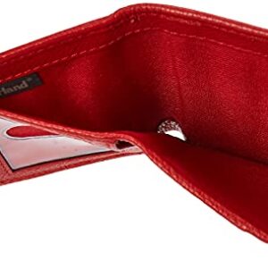 Timberland womens Leather RFID Small Indexer Snap Wallet Billfold, Red, One Size US